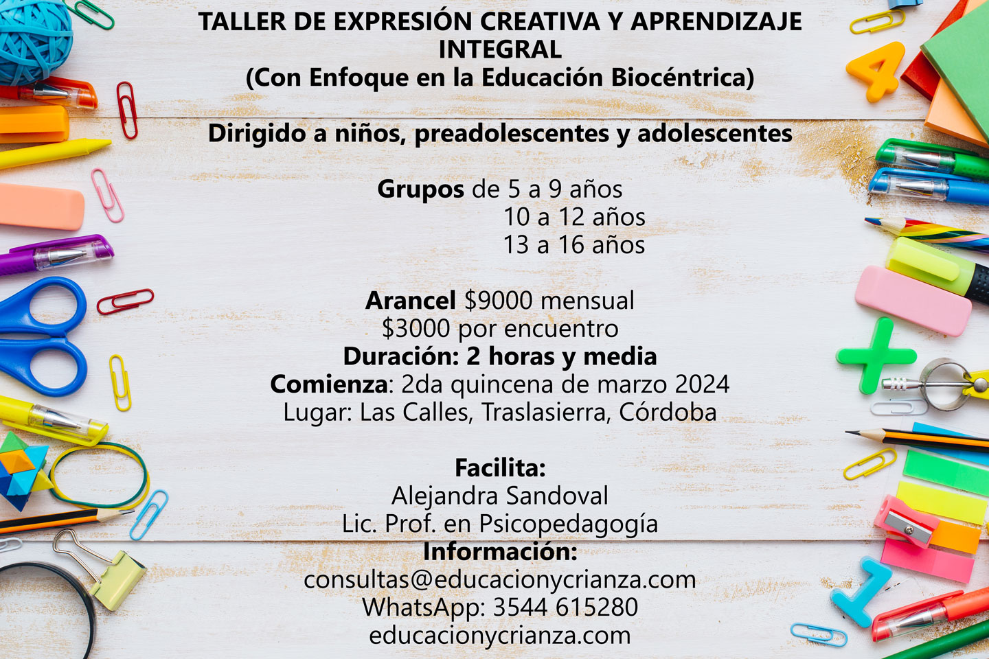 TALLER DE EXPRESIÓN CREATIVA Y APRENDIZAJE INTEGRAL – Educación y ...